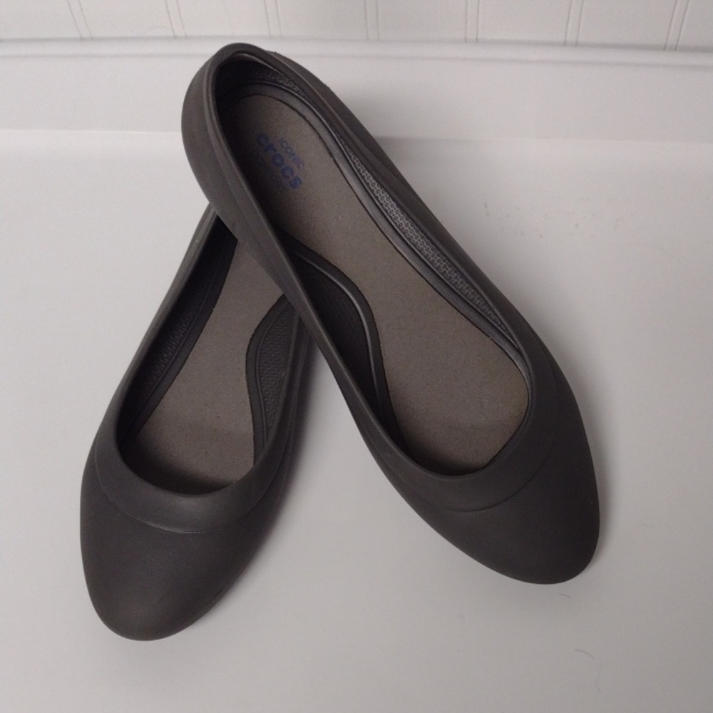Crocs Black Flats Minimalist Design Plastic,Rain, Gar… - Gem